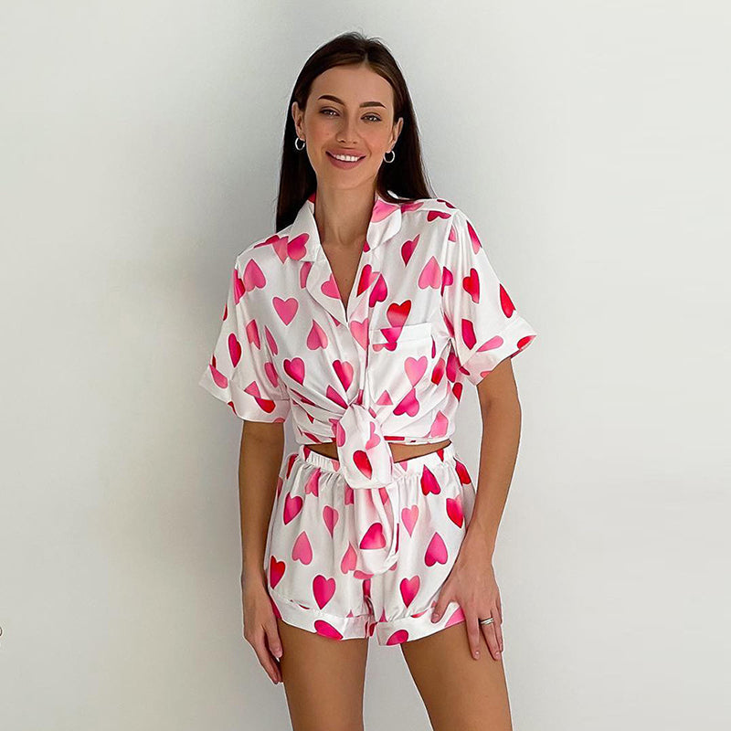 Pink Heart Short Set – Pajama Village Australia